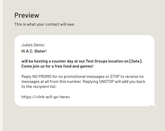 Broadcast Text Messaging Templates
