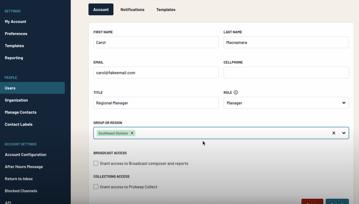 Regions User Group Management