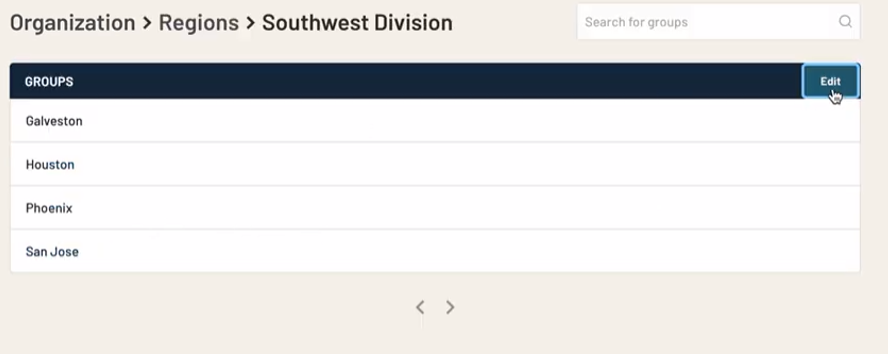Regions User Group Management