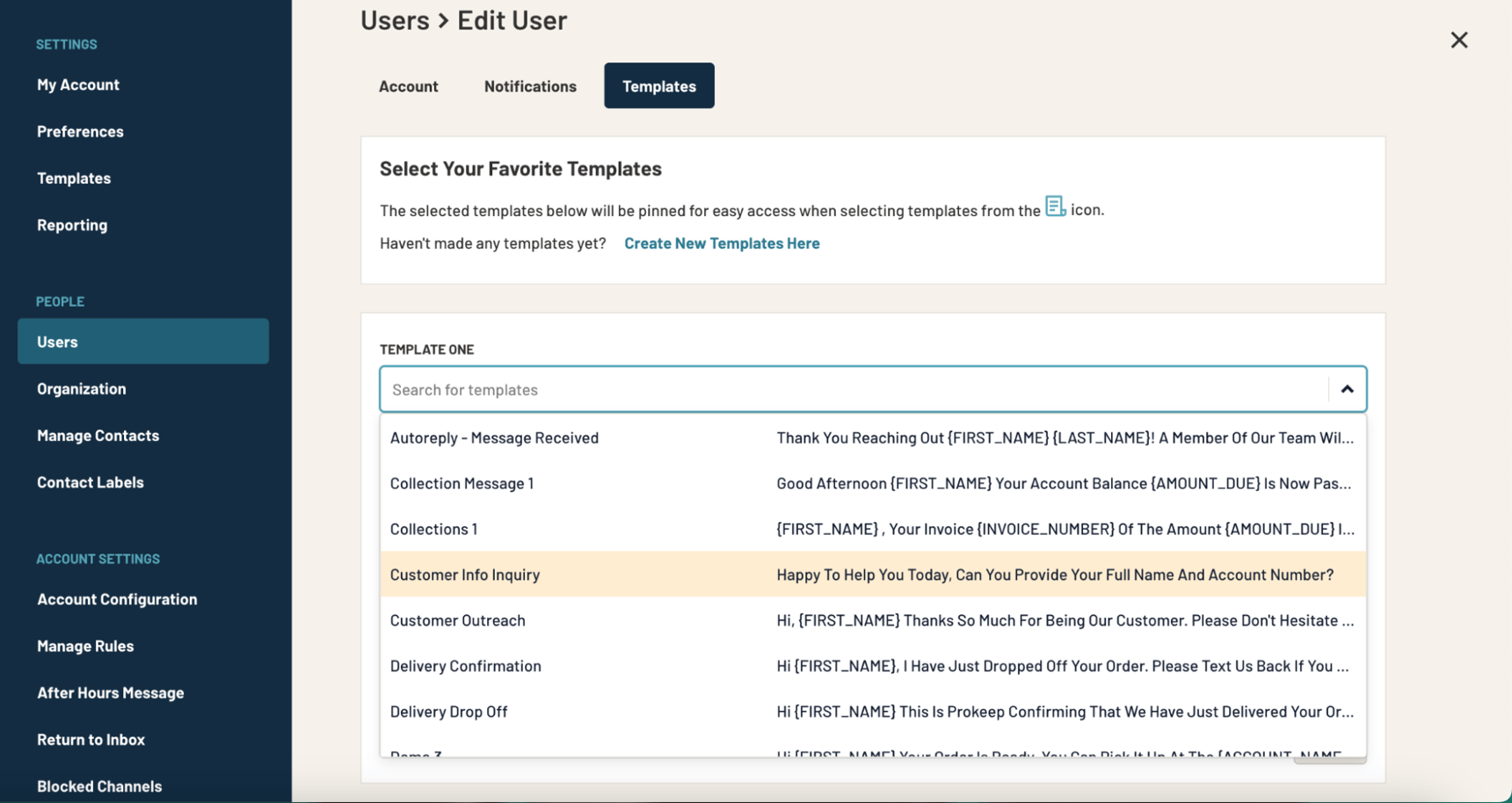 How to edit Prokeep user information