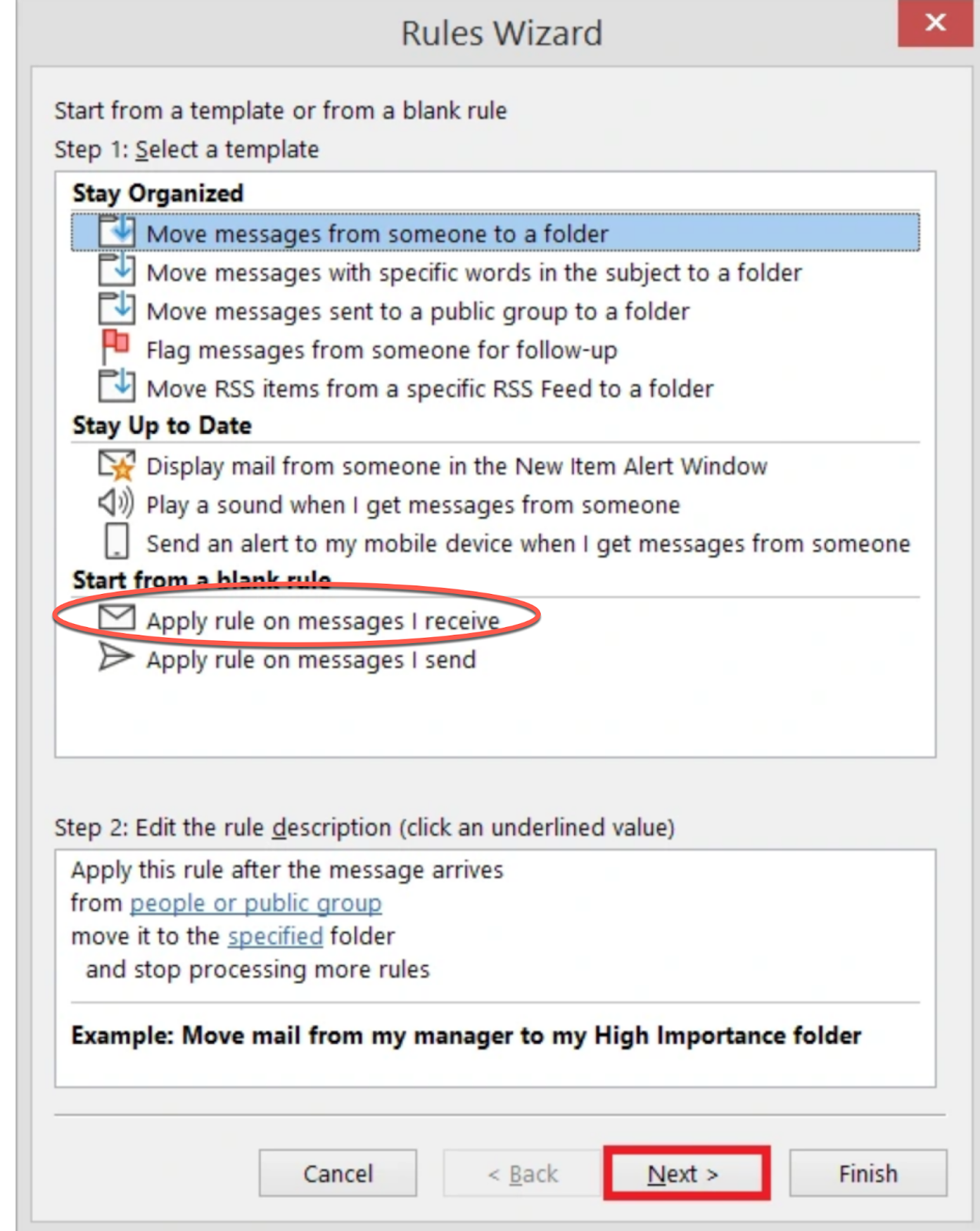 Email Redirect Setup Instructions - Microsoft Outlook (Non-365)